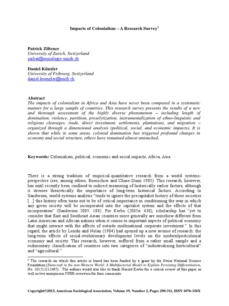 Impacts of Colonialism - A Res | PDF | Colonialism | British Empire