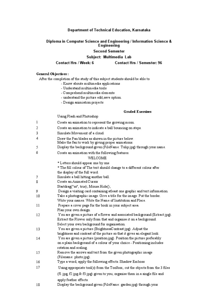 Multimedia Lab | PDF | Multimedia | Animation