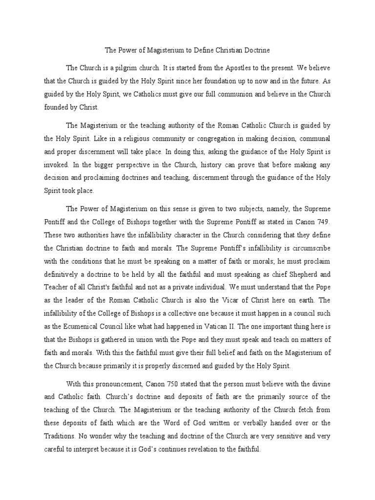 The Power of Magisterium | PDF | Catholic Church | Pope