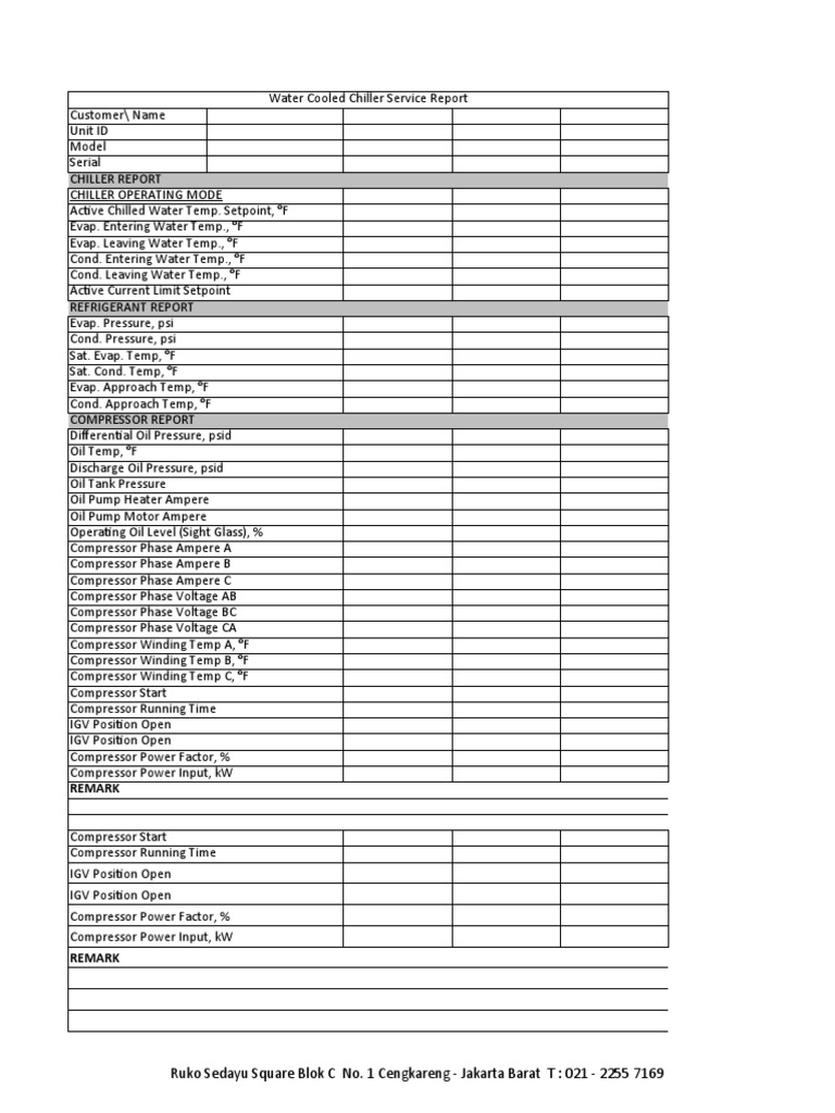 Draft Service Report Chiller | Download Free PDF | Energy Technology ...