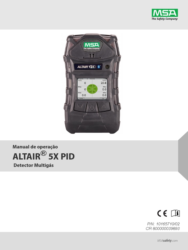 Manual Altair 5x MSA | PDF | Oxigênio | Bluetooth