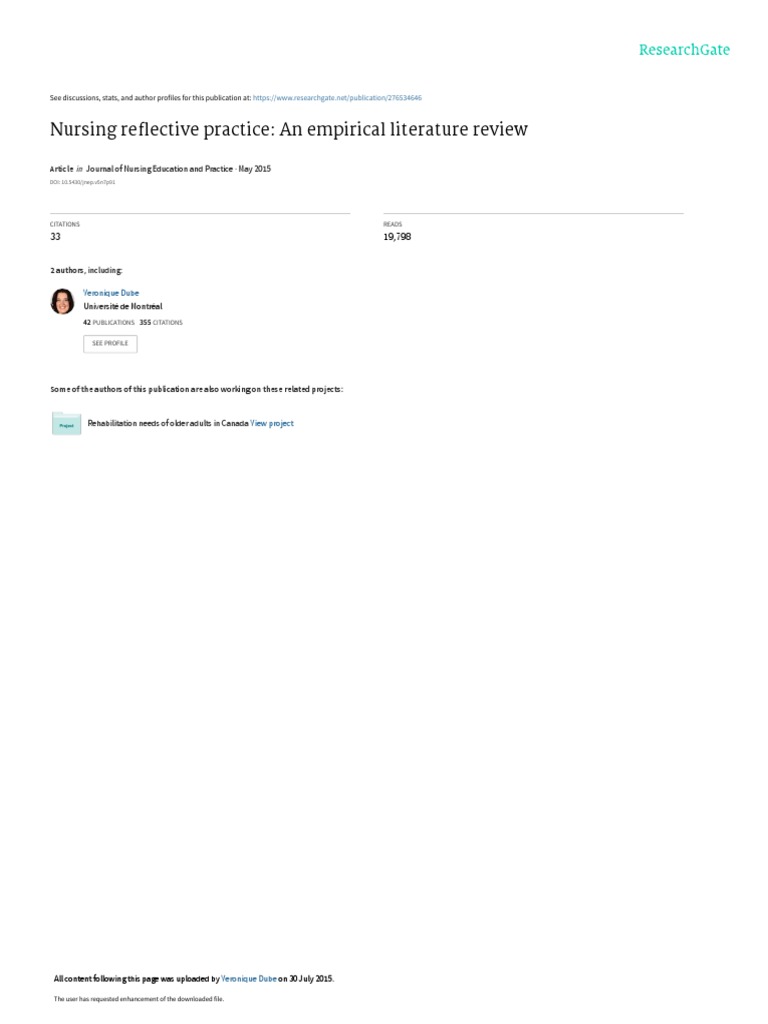 Nursing Reflective Practice - An Empirical Literature Review | PDF ...