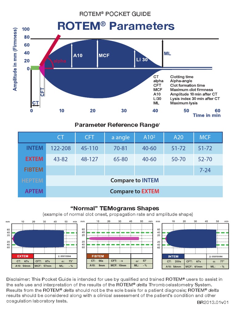 Rotem Pocket Guide 2 Page Final cs5 | PDF | Diseases And Disorders | Blood
