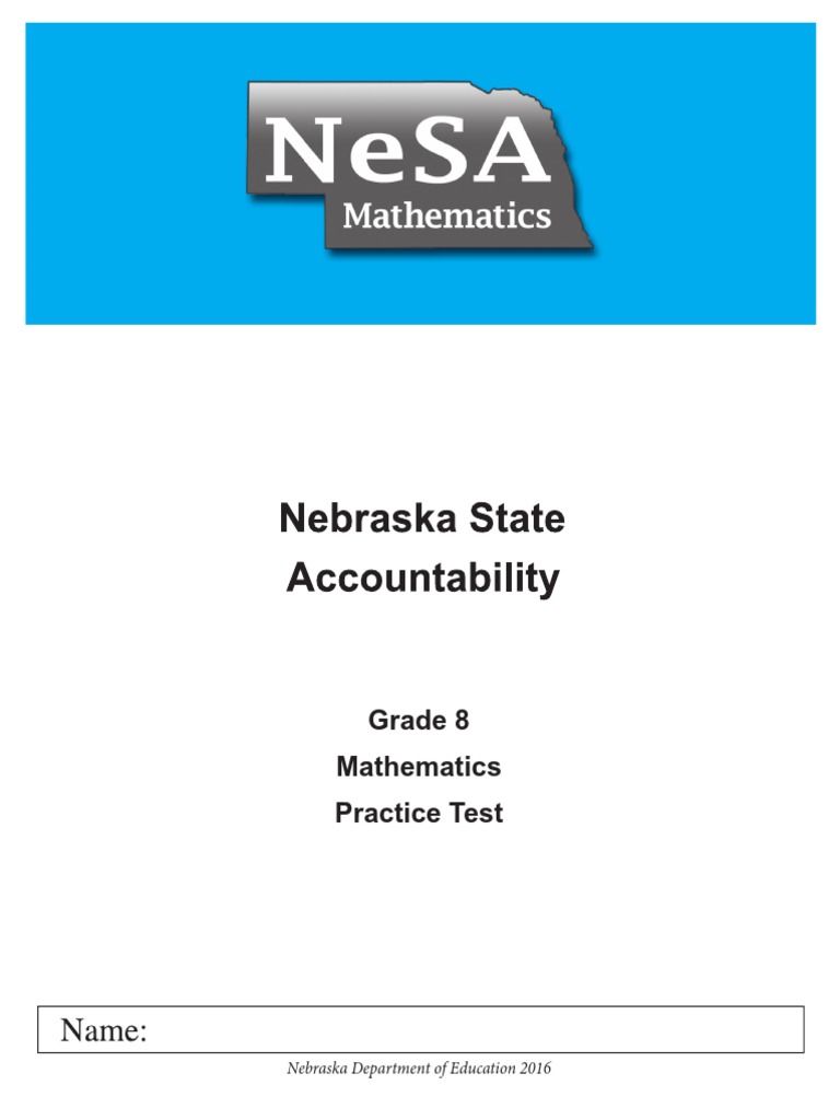 Grade 8 Mathematics Practice Test: Nebraska Department of Education ...