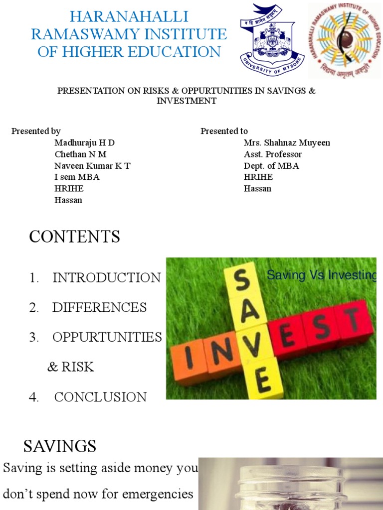 MA Presentation On SAVINGS & INVESTMENTS | PDF | Investing | Stocks