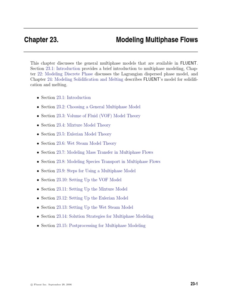 Fluent Chapter 23. Modeling Multi Phase Flows | PDF | Surface Tension ...