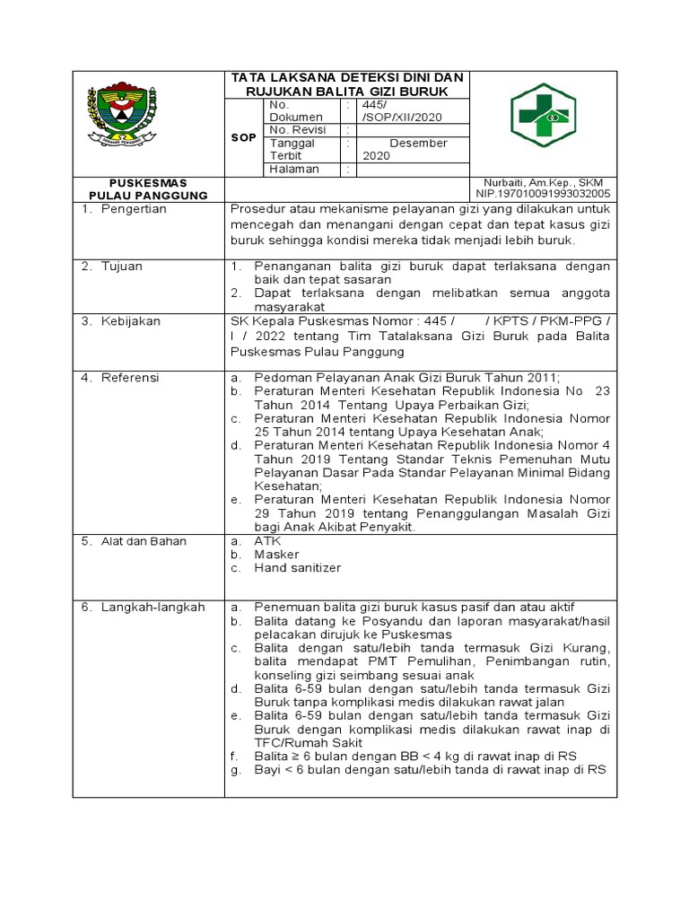 Draft SOP PUSKESMAS | PDF