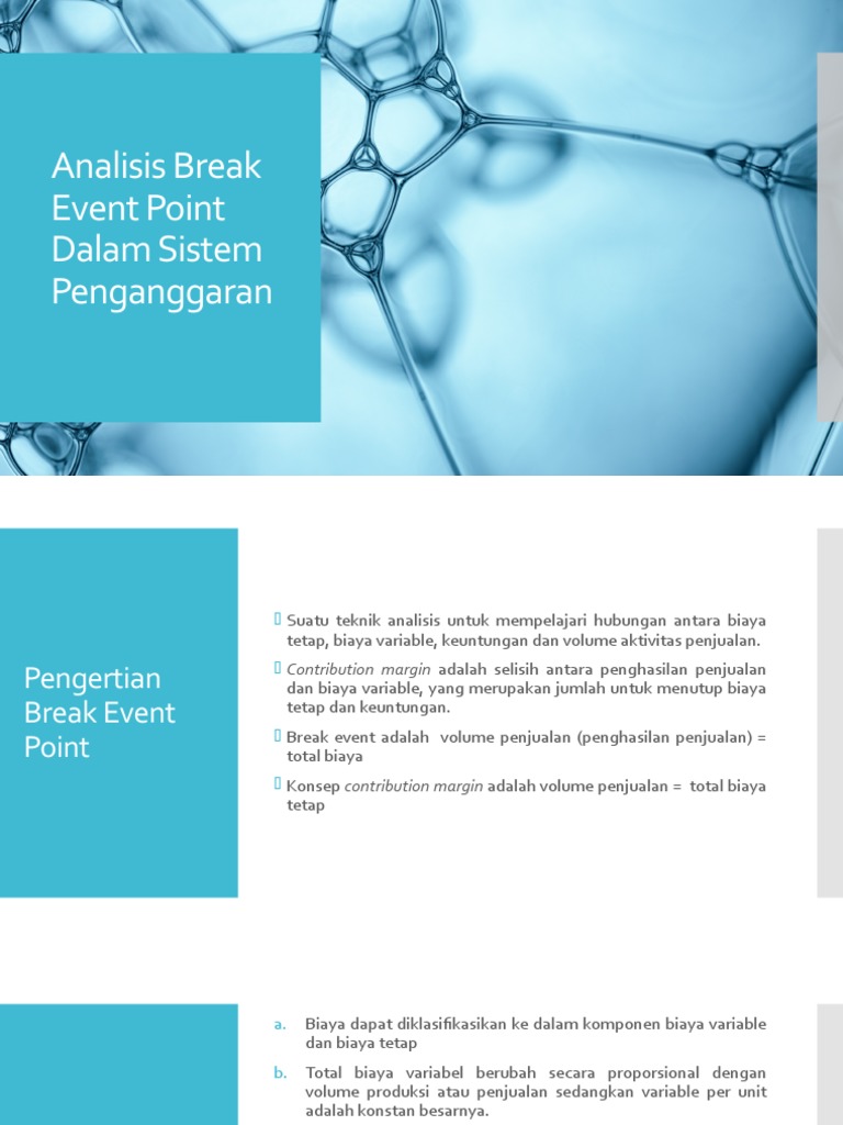 Analisis Break Event Point Dalam Sistem Penganggaran | PDF