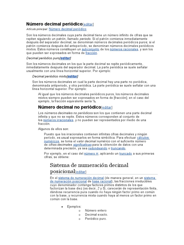 Números Periódicos Mixtos | PDF | Decimal | Números