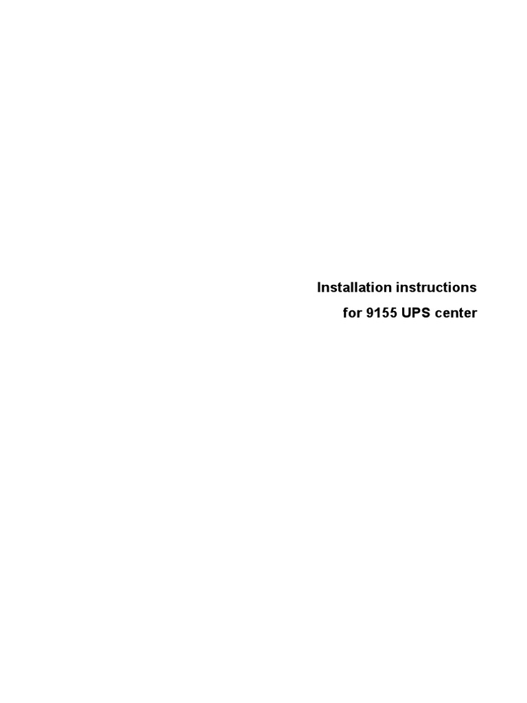 Installation Instructions For 9155 UPS Center Rev A2 | PDF | Computing ...