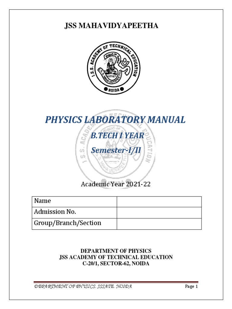 Physics Lab Manual 2021-22 | PDF | Electrical Resistivity And ...