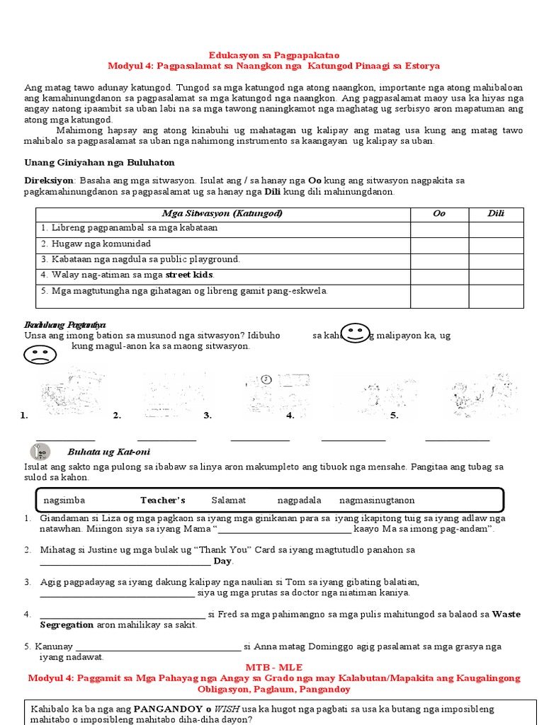 Learning Activity Sheets Pdf