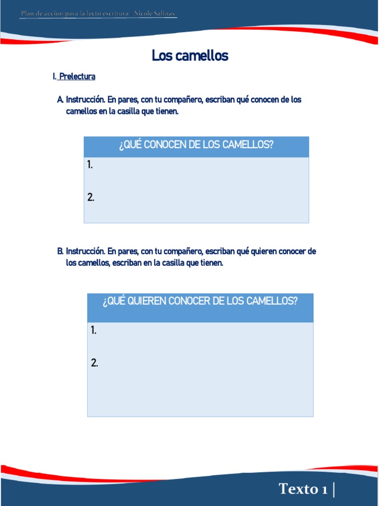 Texto1 Camellos Estudiantes | PDF | Camello | Mamíferos