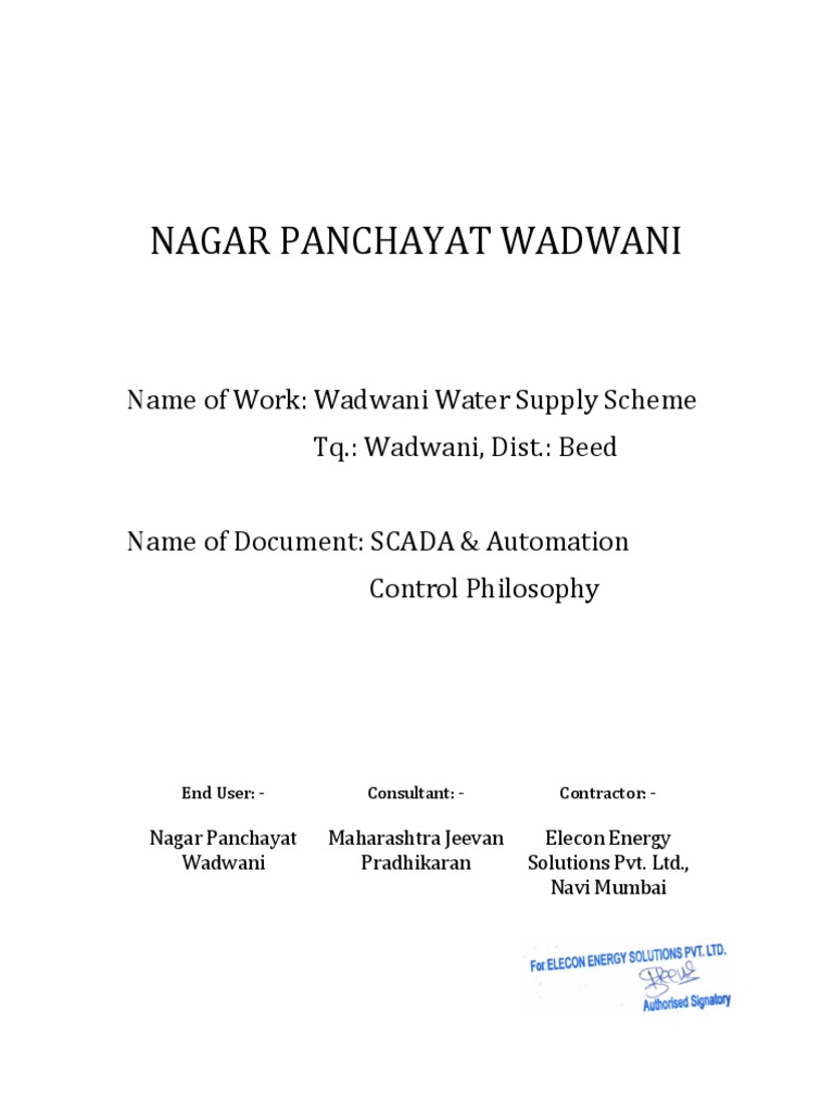 Control Philosophy WTP | PDF | Scada | Filtration