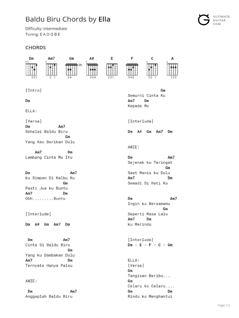 Baldu Biru Chords | PDF