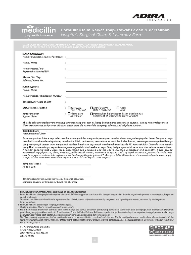 2 Form Rawat Inap Medicillin R1 061014 | PDF