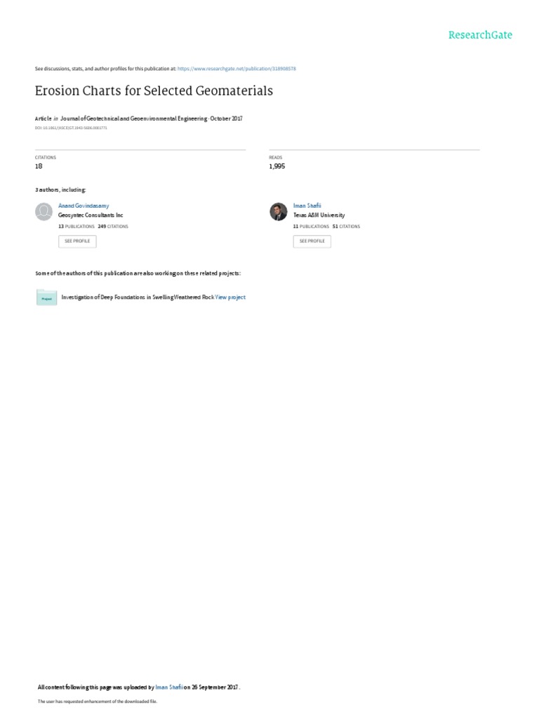 Erosion Charts For Selected Geo Materials | PDF | Erosion ...