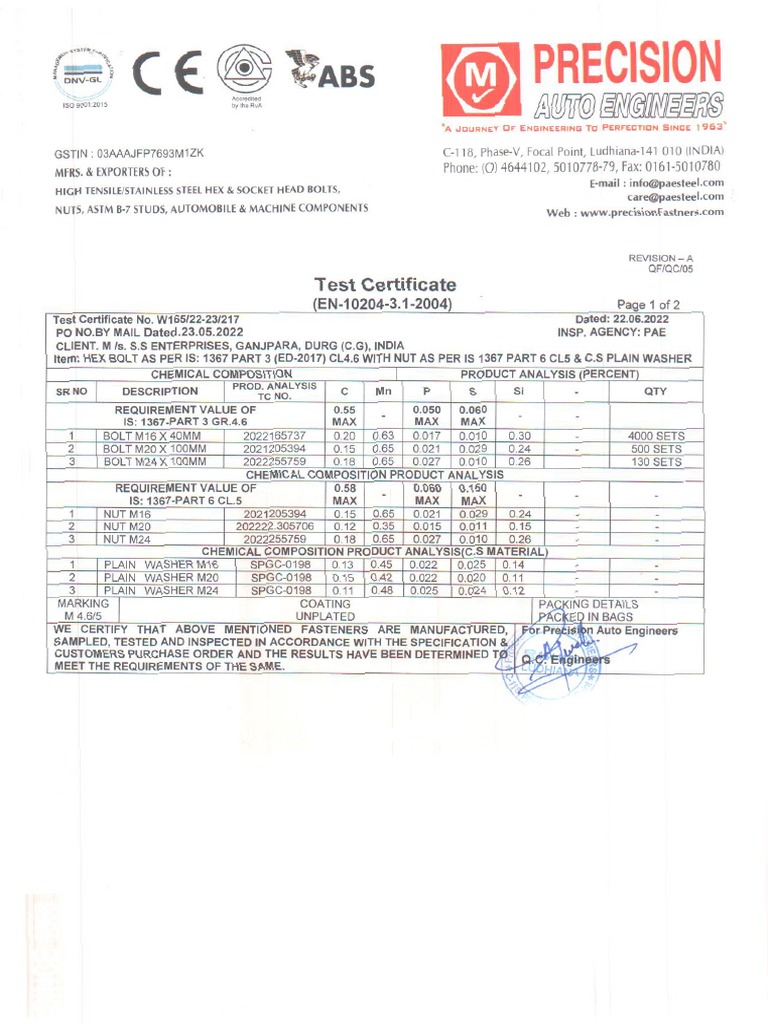 W165 MTC | PDF | Screw | Nut (Hardware)