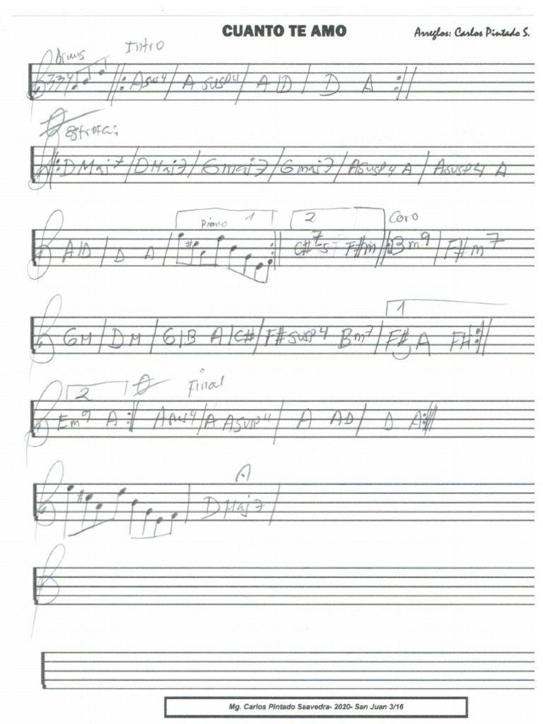 CHart Cuanto Te Amo Marcos Vidal | PDF