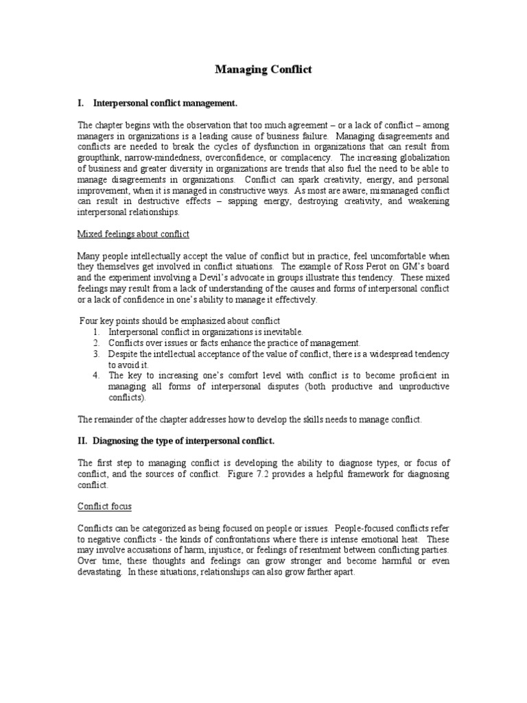 Conflict Management - Chapter Outline | Negotiation | Mediation