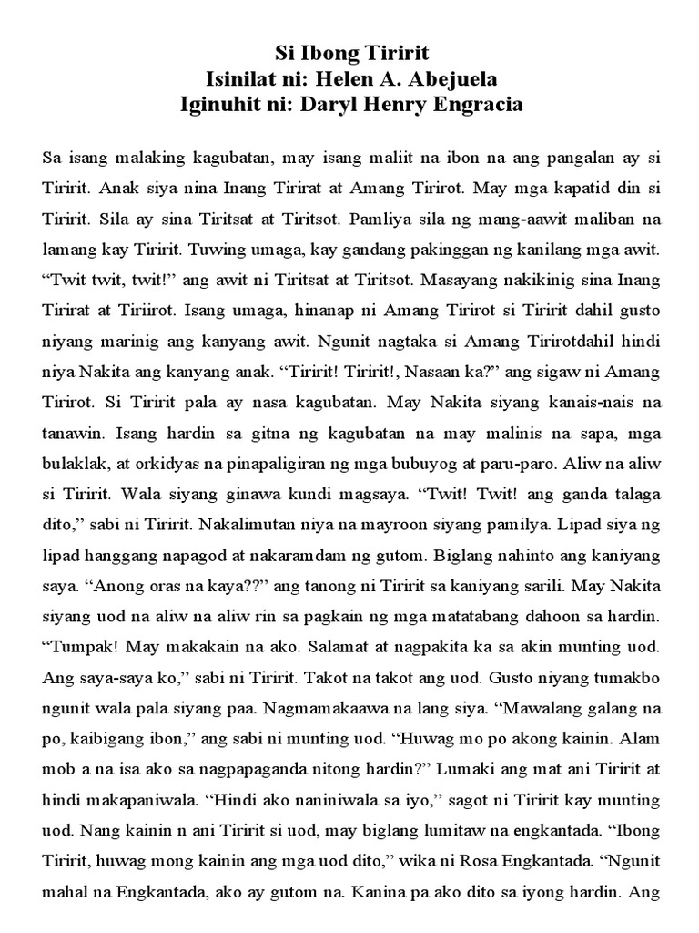 Si Ibong Tiririt | PDF