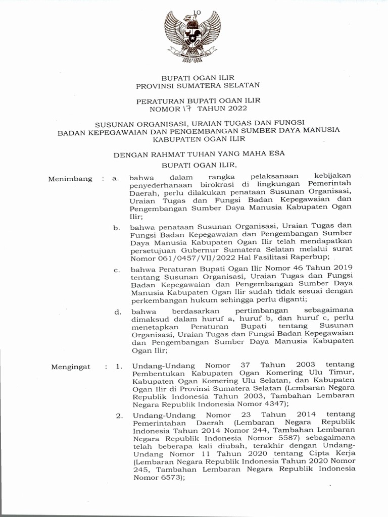 Perbup Sotk 2022 | PDF