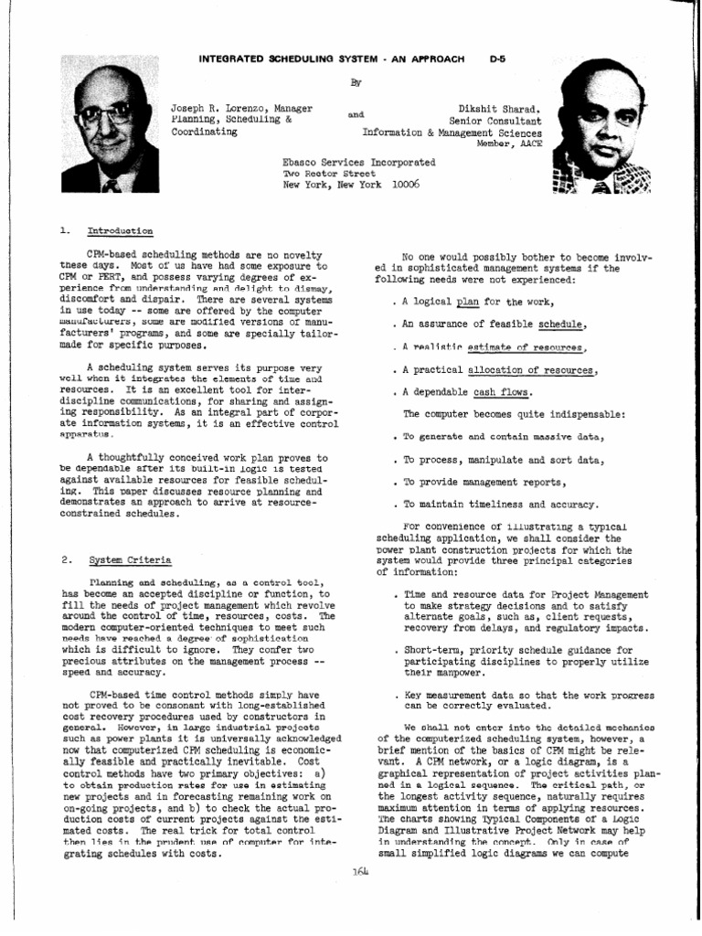 Integrated Scheduling System - An Approach | PDF | Project Management ...