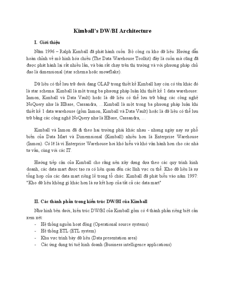 Kimball's DWBI Architecture | PDF