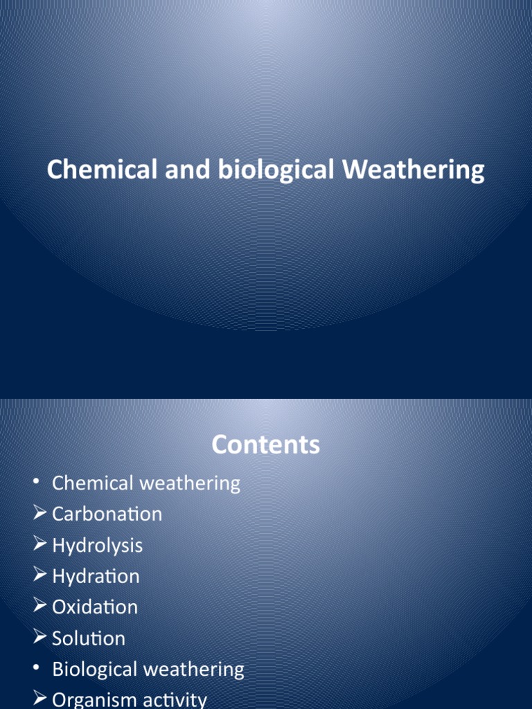 Chemical & Biological Weathering Guide | PDF | Weathering | Physical ...