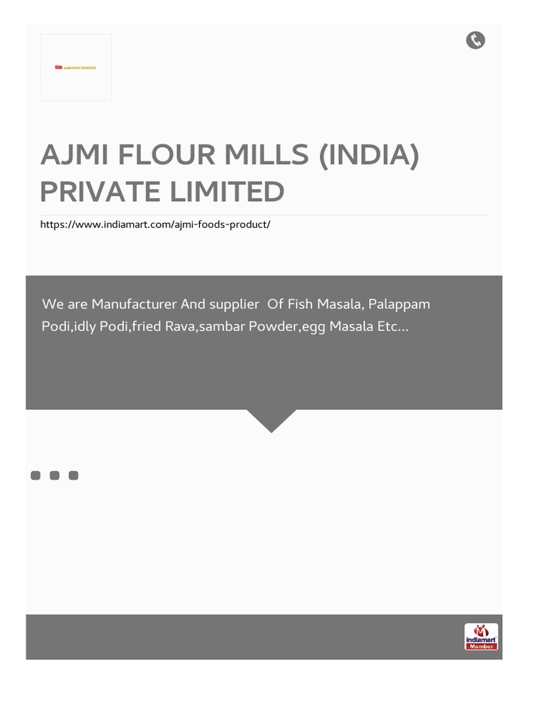 Ajmi Flour Mills (India) Private Limited | PDF | Foods | Rice