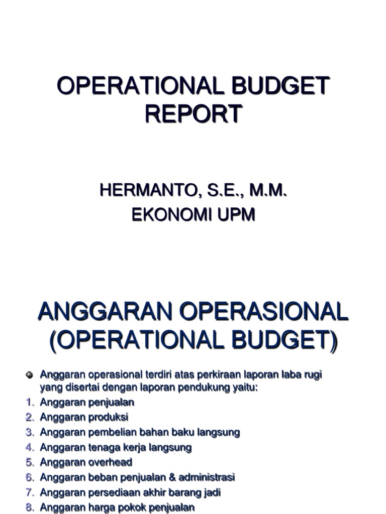 Contoh Anggaran Operasional Juli 2024 | PDF