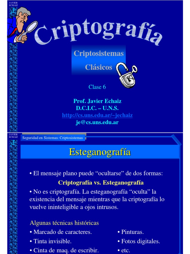 Mod I - 6 Cripto Clasica y Moderna | PDF | Criptografía | Clave (criptografía)