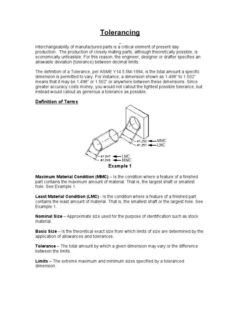 Tolerancing: Definition of Terms | Download Free PDF | Engineering ...