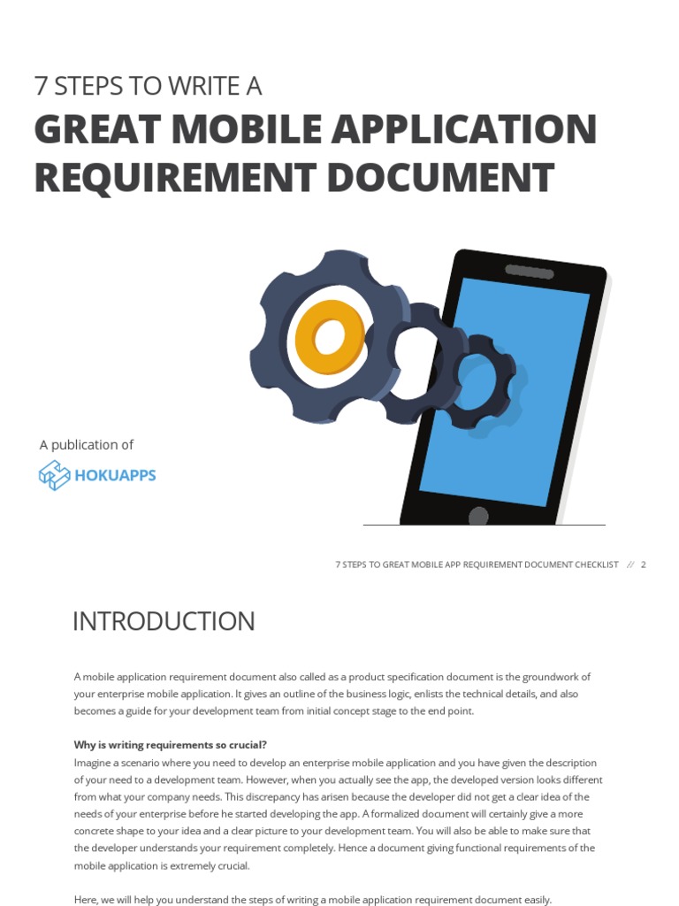 Great Mobile Application Requirement Document: 7 Steps To Write A | PDF ...