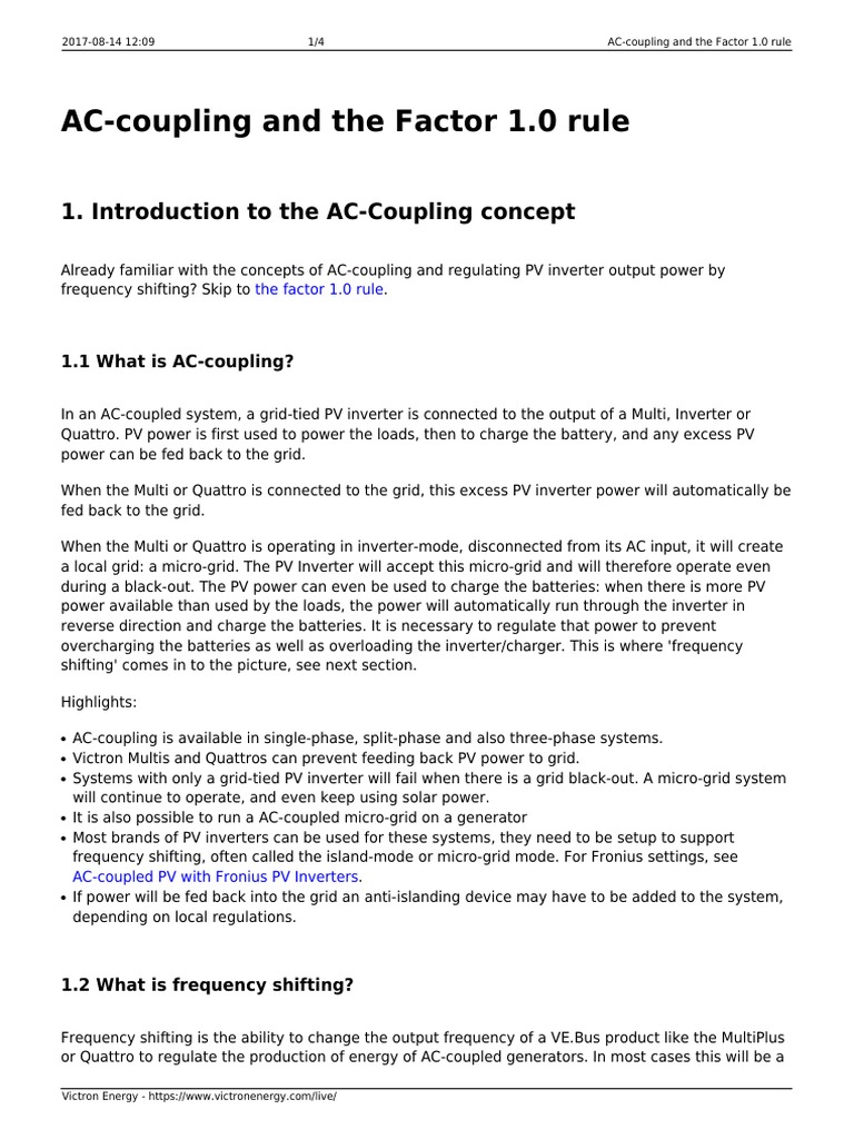 AC-Coupling and the Factor 1.0 Rule: Guidelines for Maximizing Solar ...