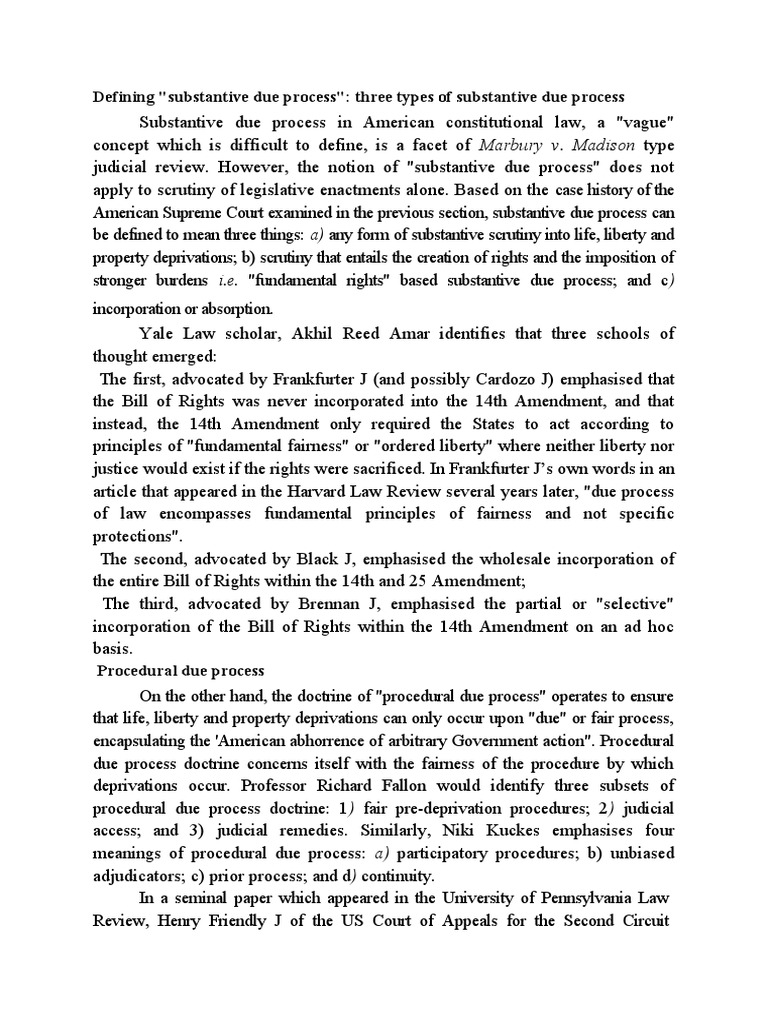 Constitutional Due Process Explained | PDF | Fourteenth Amendment To ...