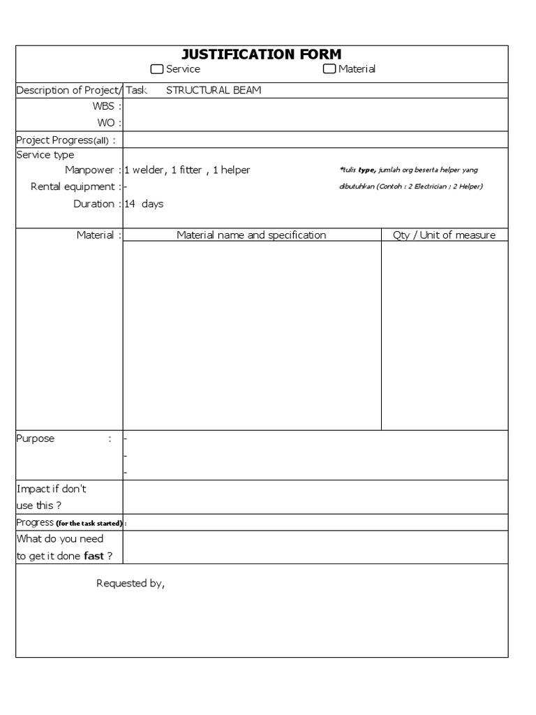 Justification Form | PDF