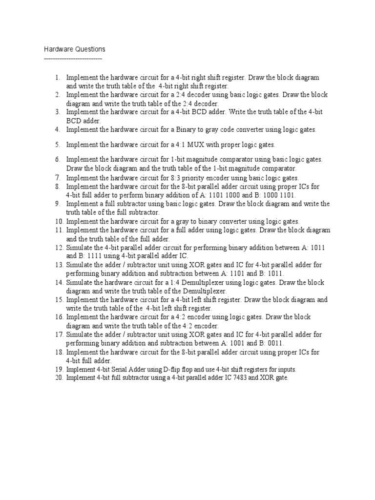 COA Lab Exam Question Paper | PDF | Computing | Digital Electronics