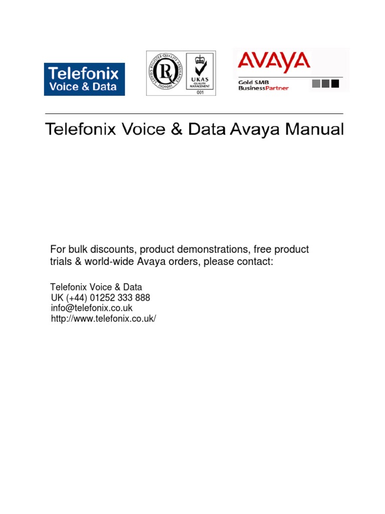 Avaya 5402 Manual | PDF | Telephone | Telephony