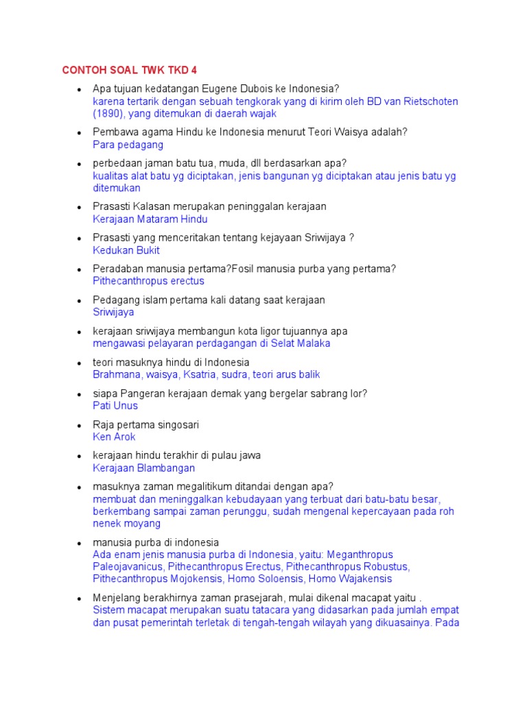 Contoh Soal TWK TKD 4 | PDF