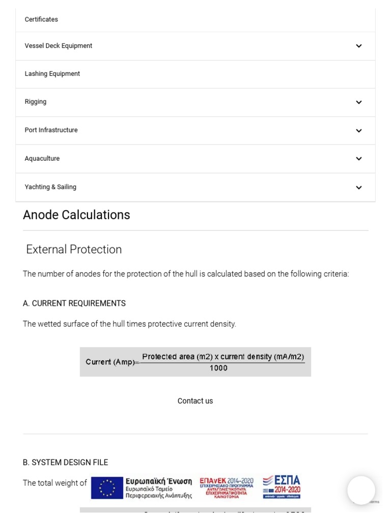 Zinc Anode Calculation Reference | PDF | Anode | Ships