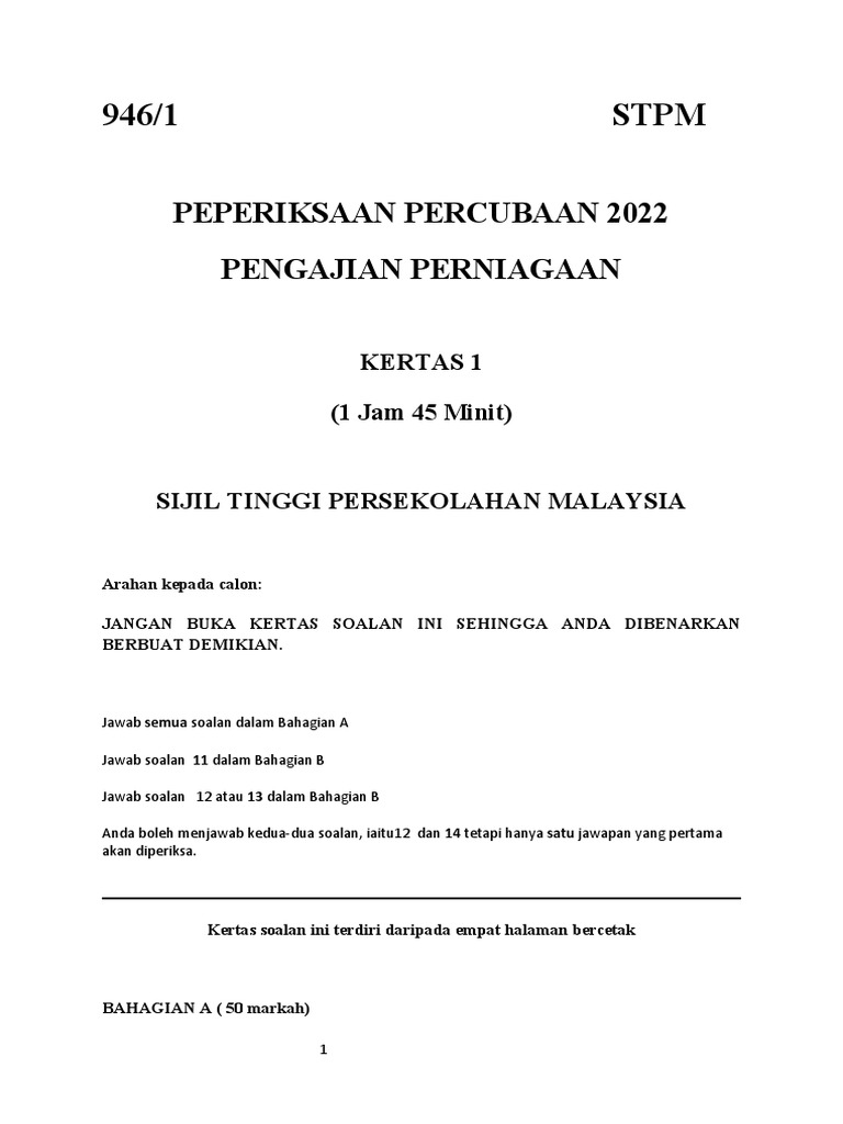 Soalan Set2 Pp12022 High School Skema Jawapan | PDF
