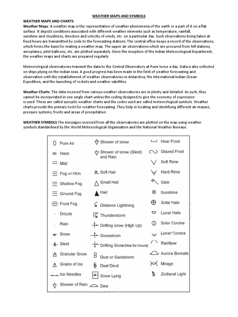 Weather Maps and Symbols Explained | PDF | Contour Line | Weather