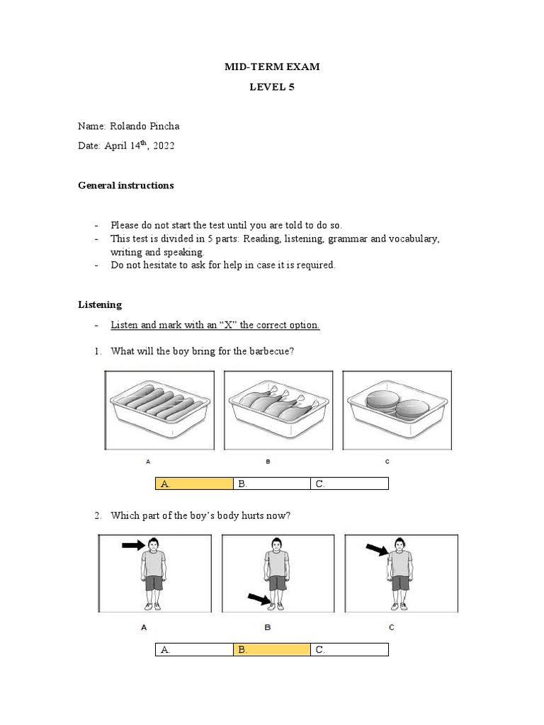 Level 5 Mid-Term Exam Guide | PDF | Test (Assessment)