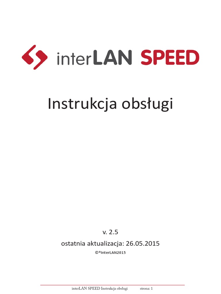 InterLAN SPEED Instrukcja Pełna | PDF
