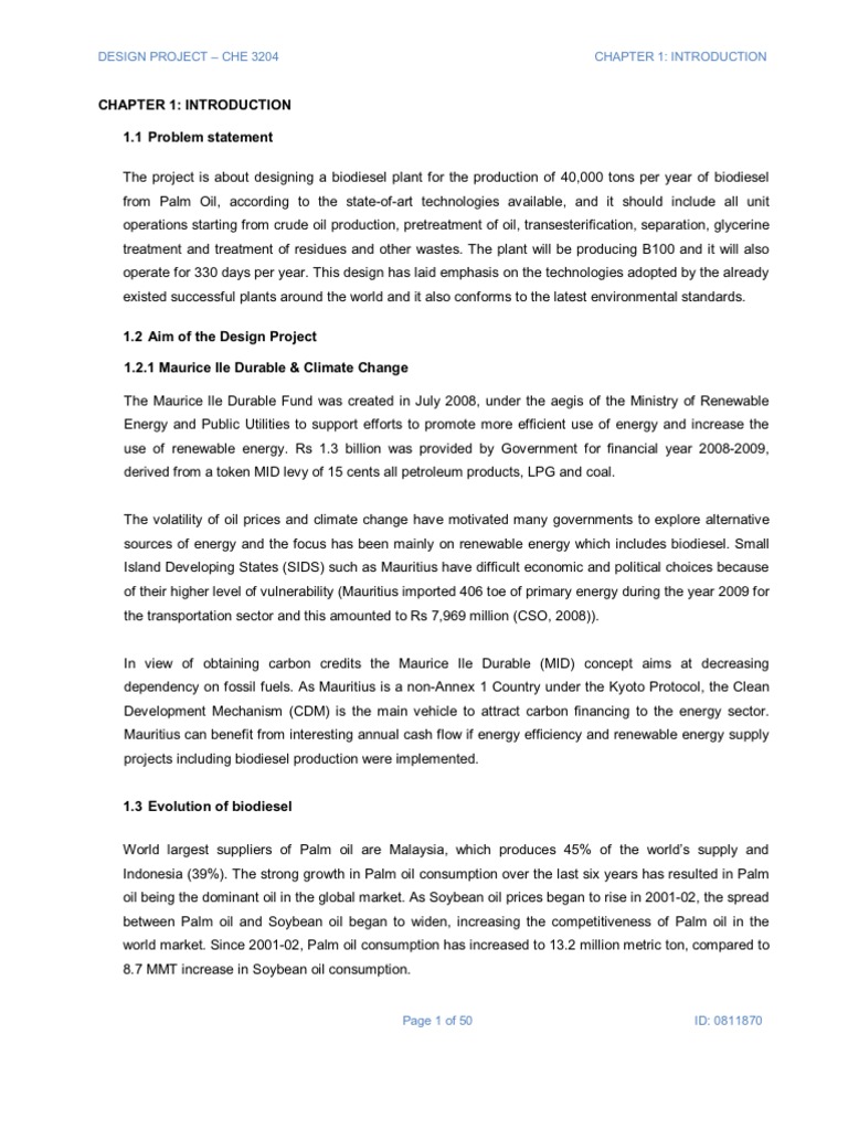 Biodiesel Plant Design Overview | PDF | Biodiesel | Diesel Fuel