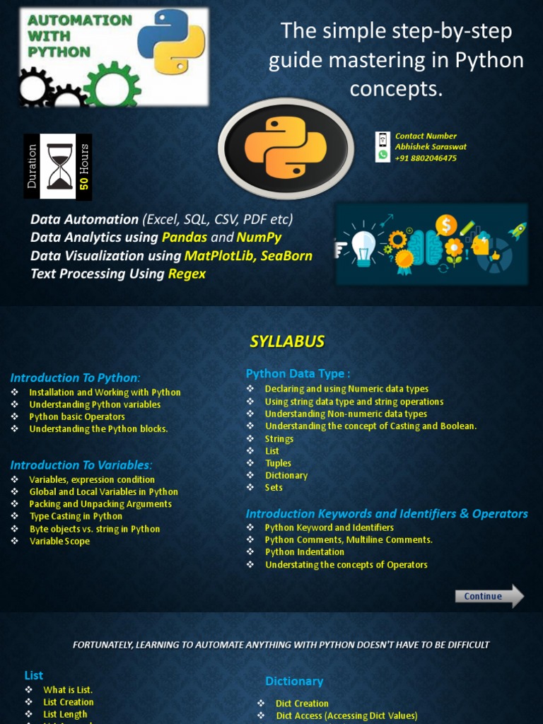 Python Syllabus From Basic To Advanced. (Data Automation and ...