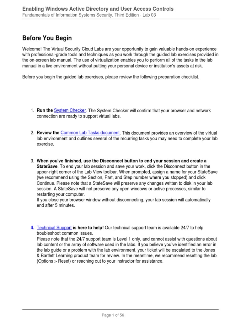 Enabling Windows Active Directory and User Access Controls | PDF ...