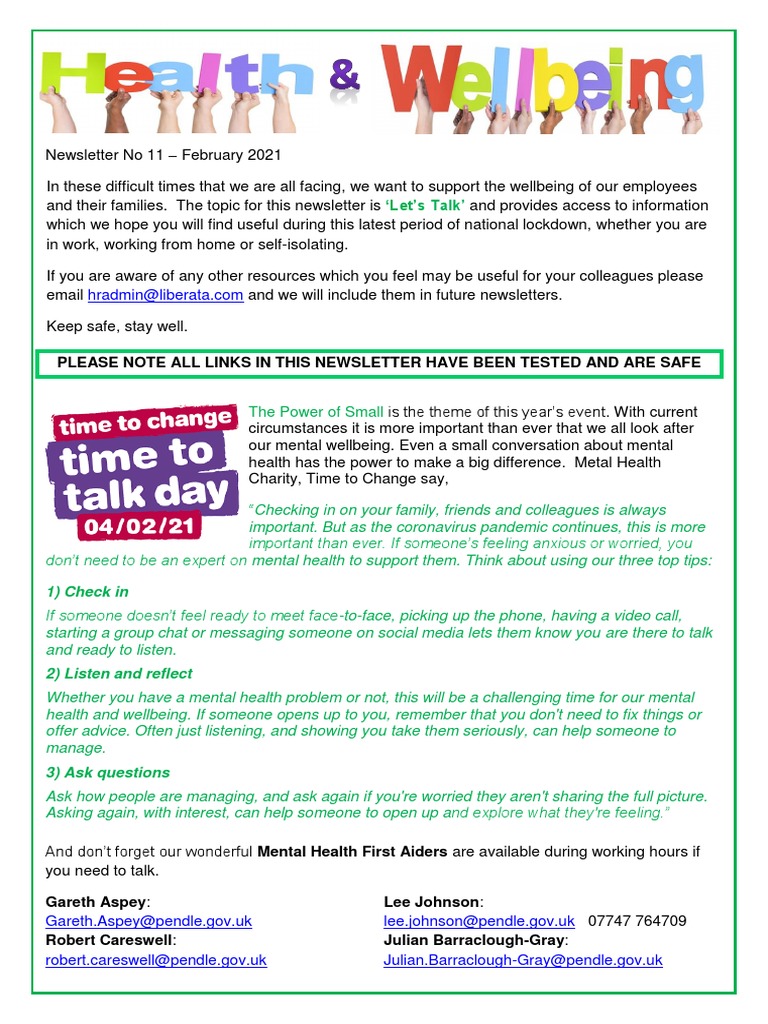 Health and Wellbeing Newsletter 11 | PDF | Social Media | Mobile App